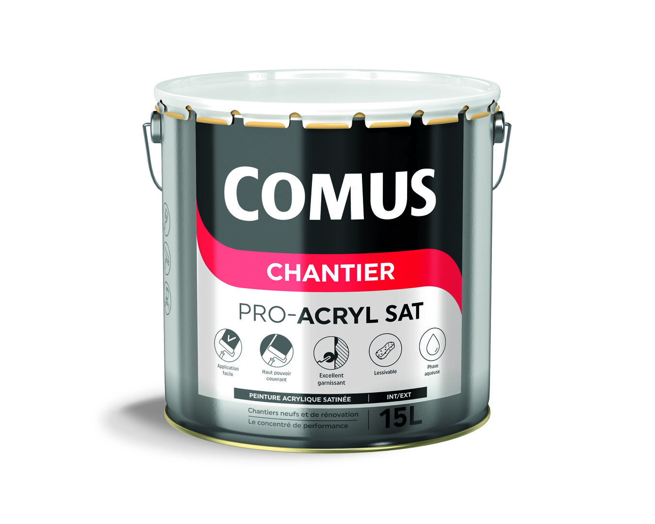 COMUS CHANTIER PRO-ACRYL SAT - Peinture acrylique satinée, 2.5 LT - ID PRO